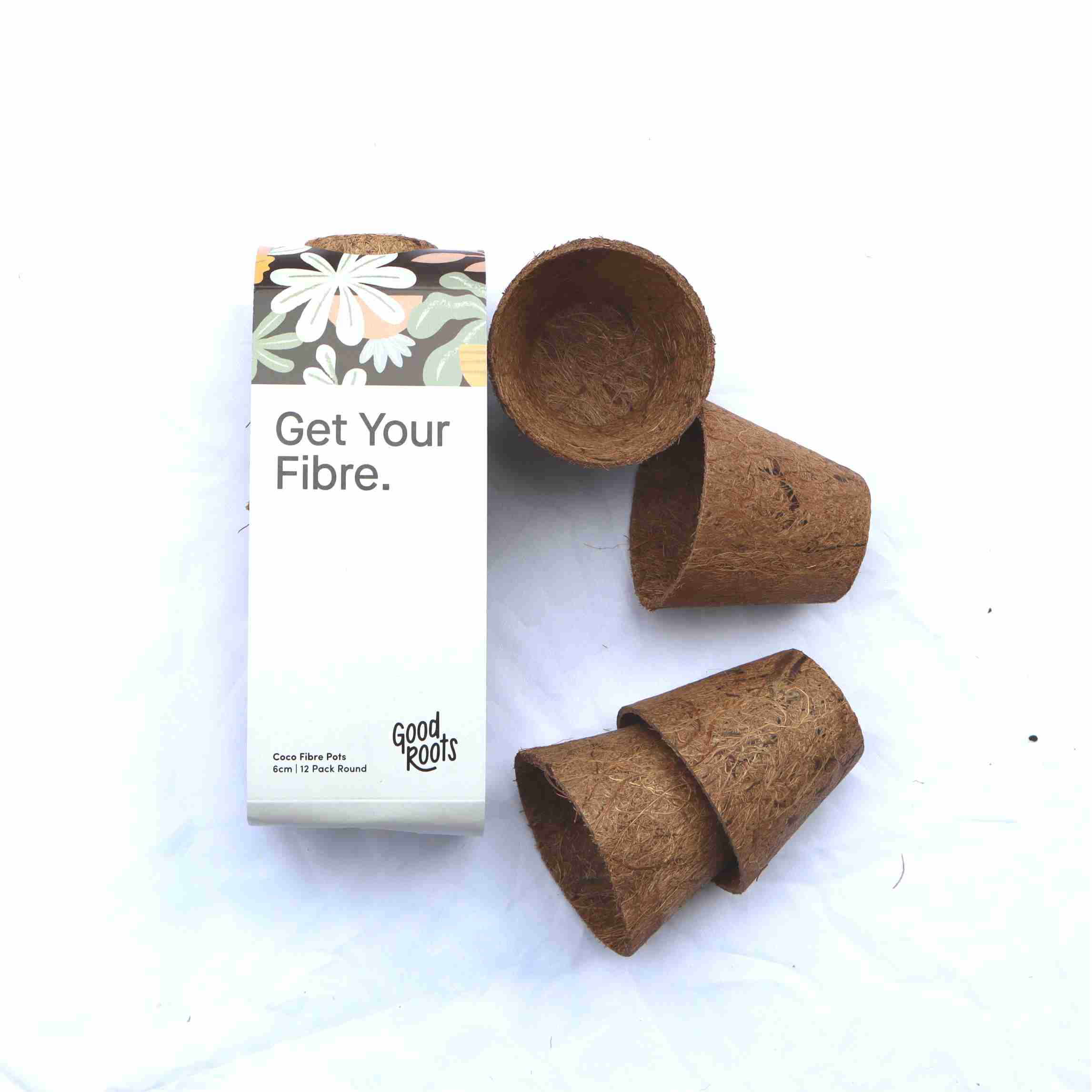 6cm Good Roots Fibre Pots 12 Pack - Tanya Visser
